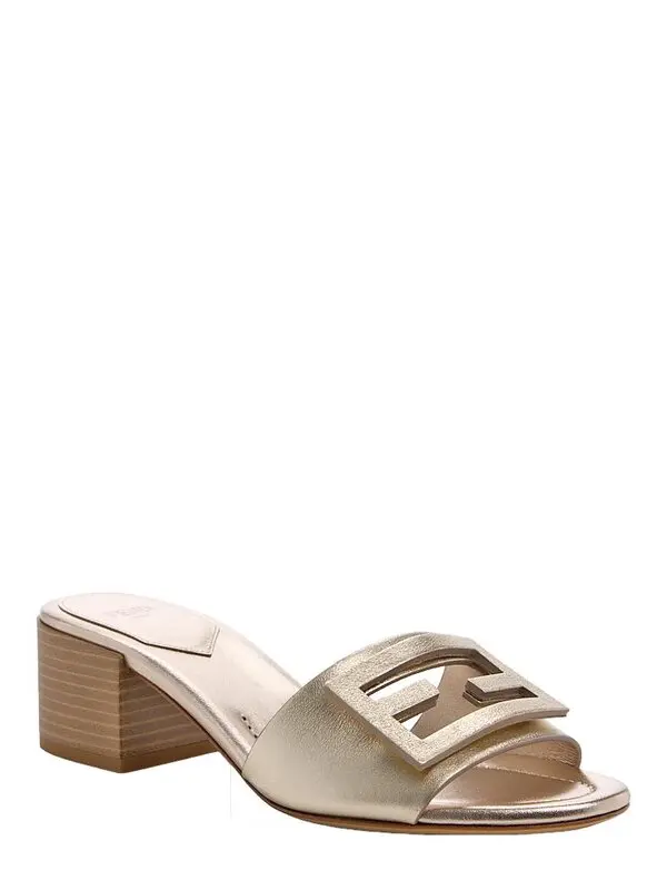 Fendi Baguette Slide Sandals - Platino