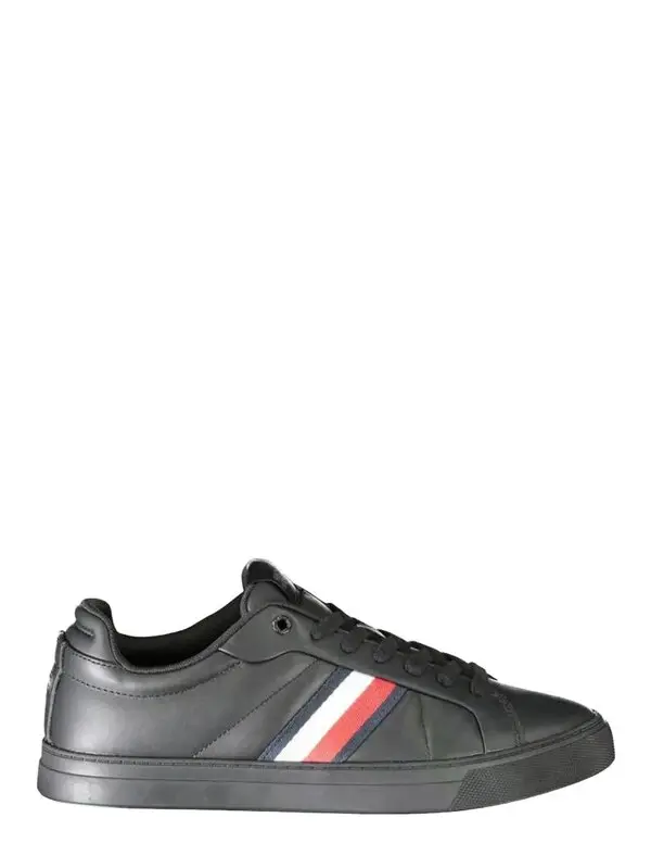 Tommy Hilfiger Icon Court Logo Detail Lace-up Sneakers - Black