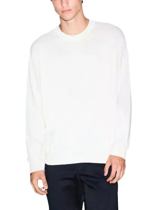 Armani Exchange Logo-embroidered Sweater - Neutrals