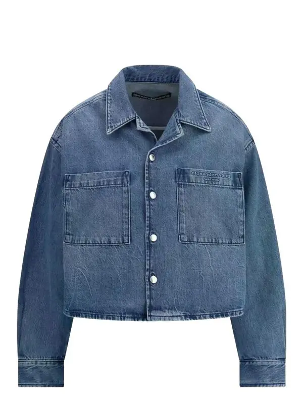 Alexander Wang Cropped Denim Shirt - Blue