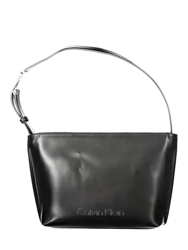 Calvin Klein Embossed-logo Shoulder Bag - Black
