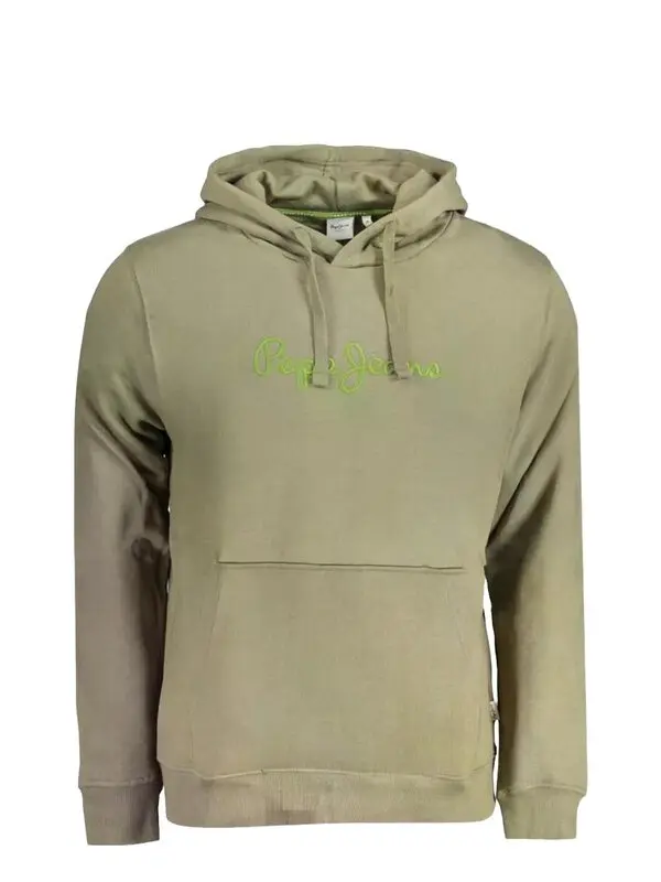 Pepe Jeans Logo-embroidered Cotton Hoodie - Green