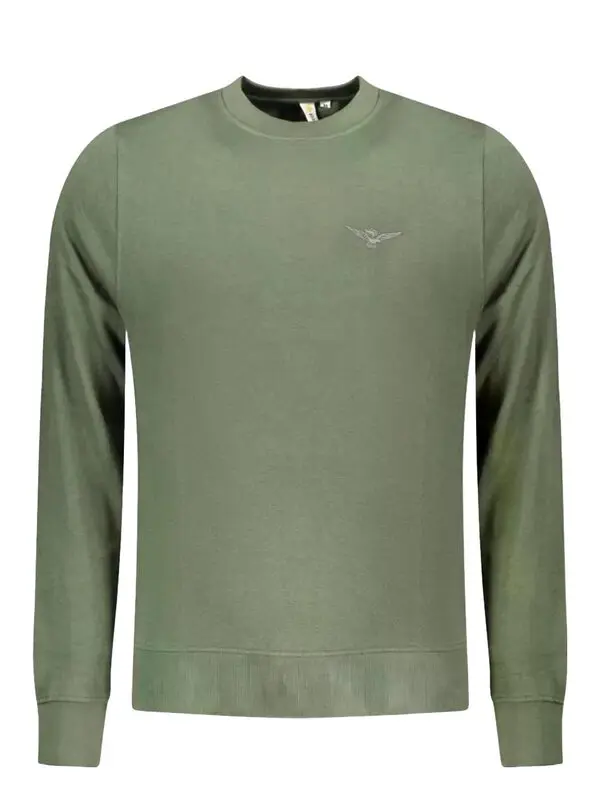 AERONAUTICA MILITARE Embroidered-logo Cotton Sweater - Green