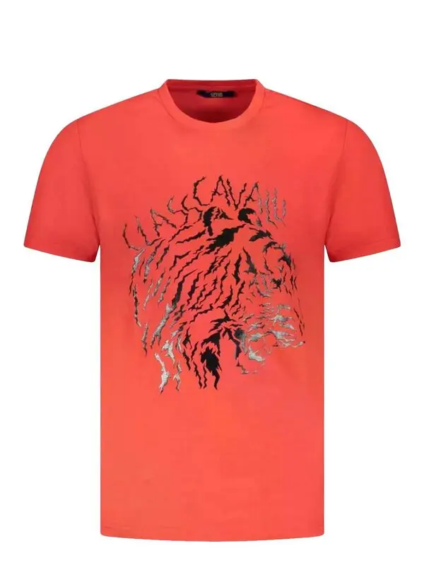 Roberto Cavalli Tiger-print Cotton T-shirt - Red