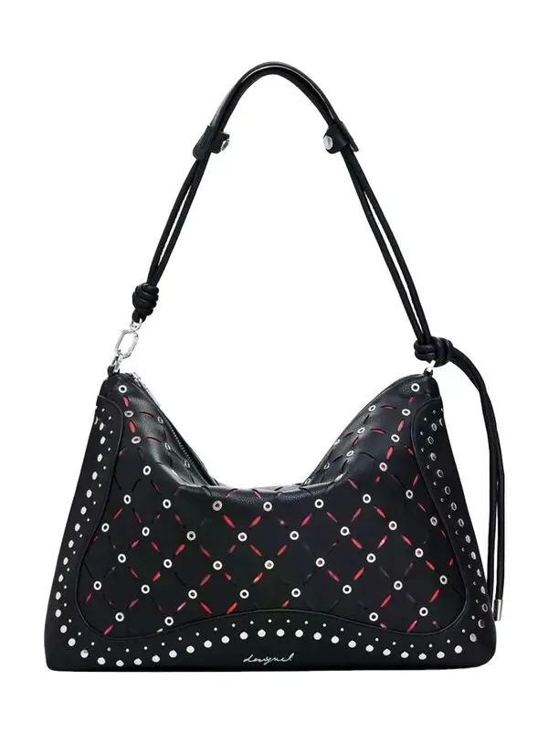 Desigual Woven Stud-embellished Tote Bag - Black