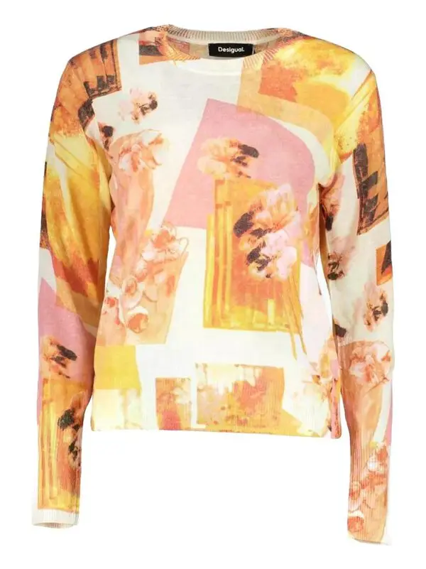 Desigual Floral-print Sweater - Neutrals
