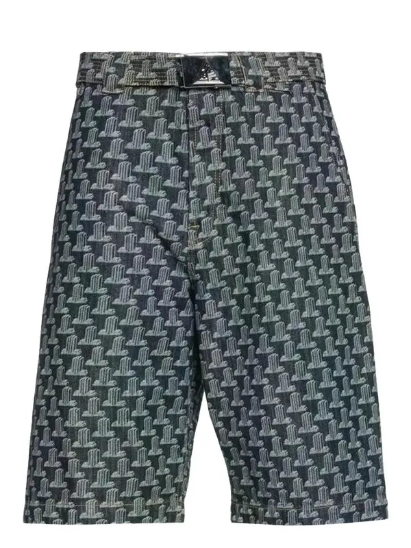 LANVIN Monogram-print Shorts - Blue