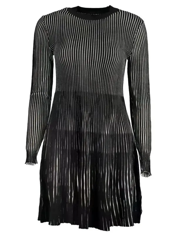 Desigual Striped-pattern Knitted Dress - Black