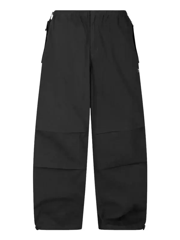 KARL KANI Drawstring Pleated Trousers - Black