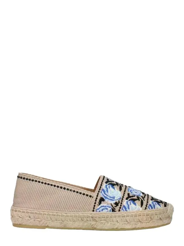 Prada Floral Embroidered Espadrilles - Neutrals