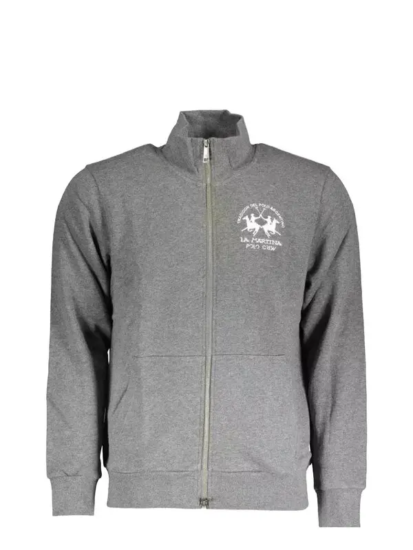 LA MARTINA Logo-embroidered Zip-up Sweatshirt - Grey