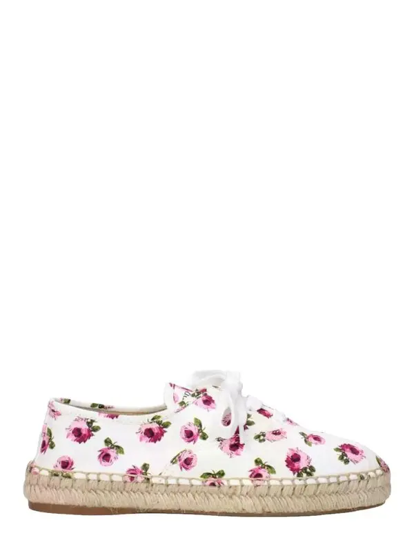 Prada Floral-print Espadrilles - White