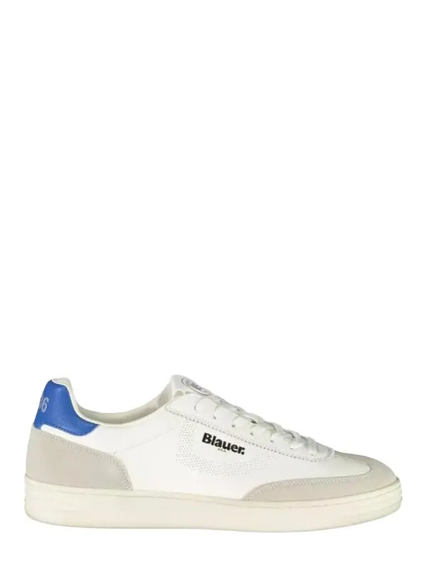 BLAUER. Colour-block Leather Sneakers - White