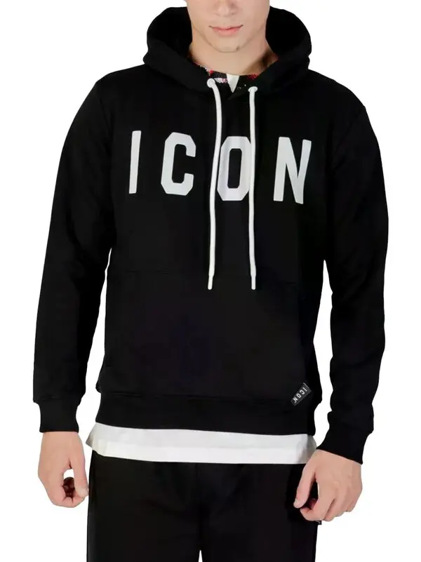 ICON BRAND Logo-print Hoodie - Black