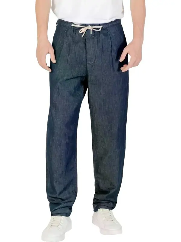 REPLAY Drawstring Cotton Trousers - Blue