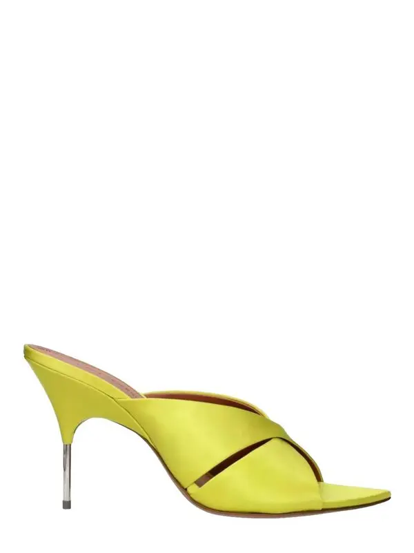 Amina Muaddi Crossover-strap Pointed-toe Sandals - Yellow