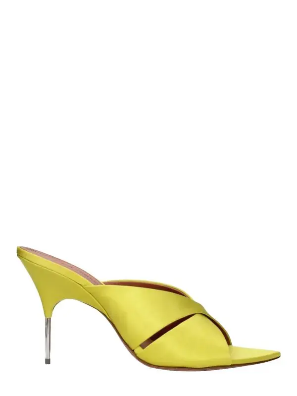 Amina Muaddi Crossover-strap Pointed-toe Sandals - Yellow
