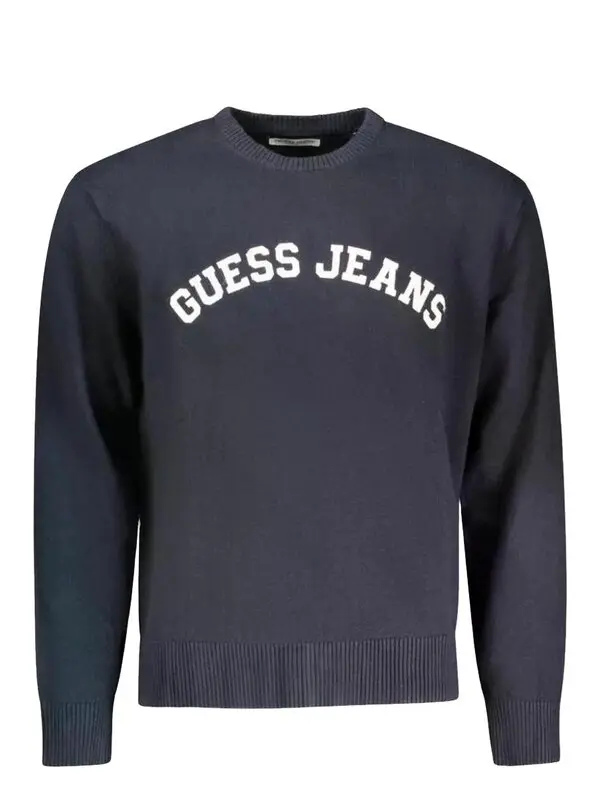 Guess Logo-print Cotton Sweater - Blue