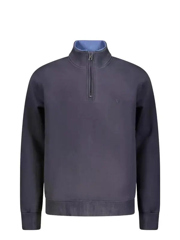 COVERI MOVING Quarter-zip Cotton Sweatshirt - Blue