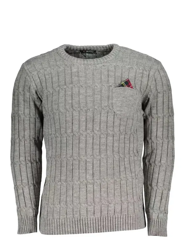 U.S. Grand Patch-pocket Cable-knit Sweater - Grey