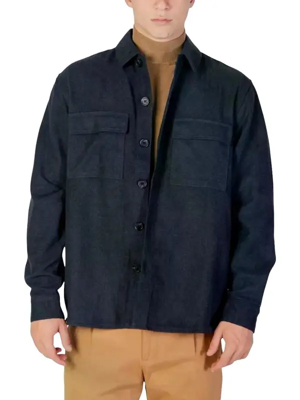 ONLY&SONS|MAN Long-sleeve Button-down Shirt - Blue