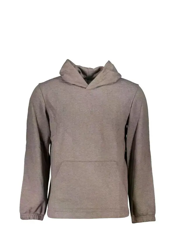 Calvin Klein Logo-print Kangaroo-pocket Hoodie - Neutrals