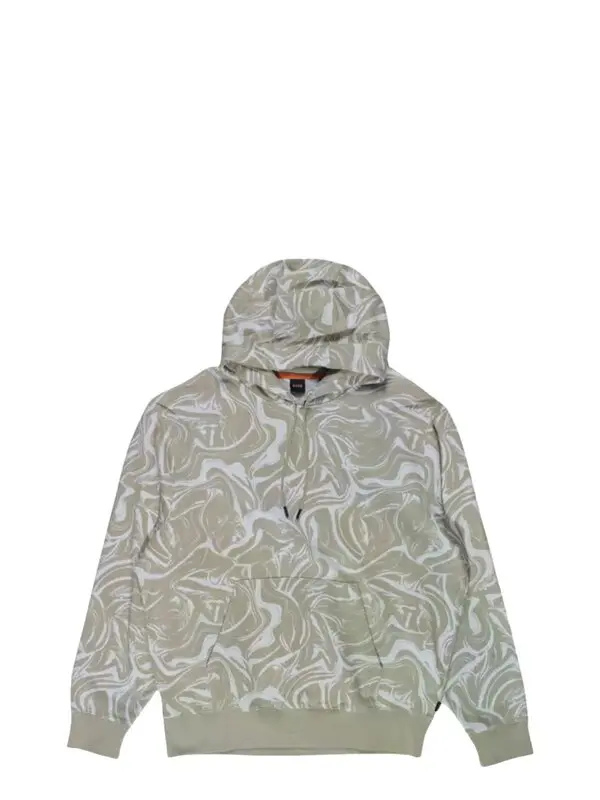 BOSS Marble-print Hoodie - Neutrals