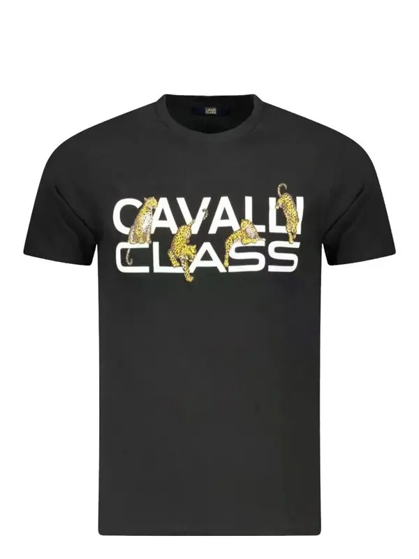 Roberto Cavalli Logo-print Cotton T-shirt - Black
