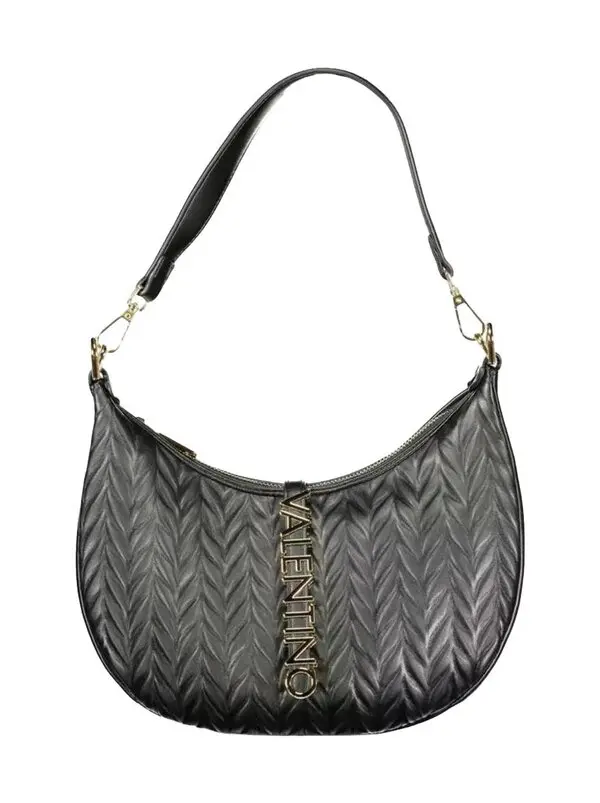 MARIO VALENTINO Chevron-quilted Shoulder Bag With Logo Lettering - Black