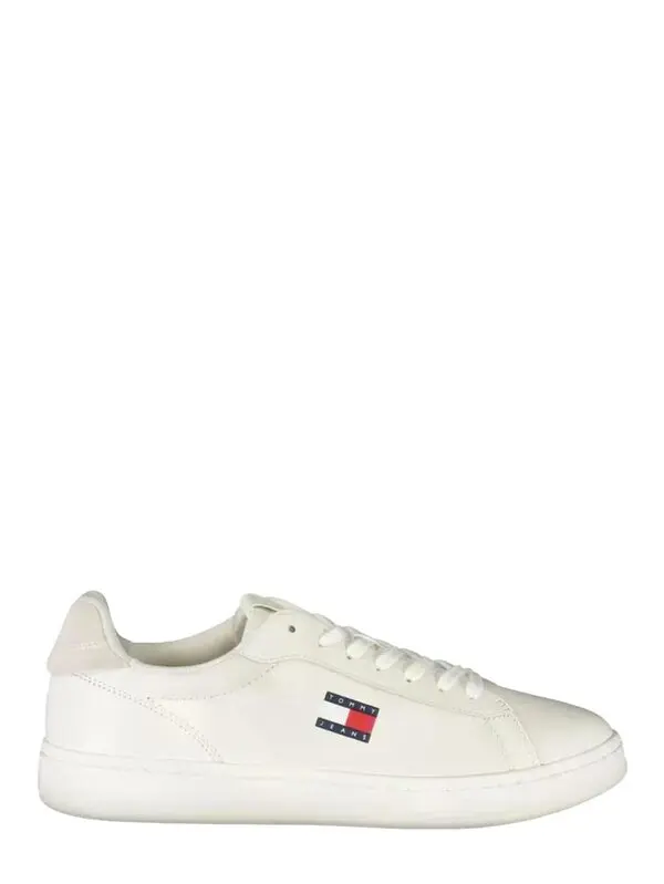 Tommy Hilfiger Logo-patch Leather Sneakers - Neutrals