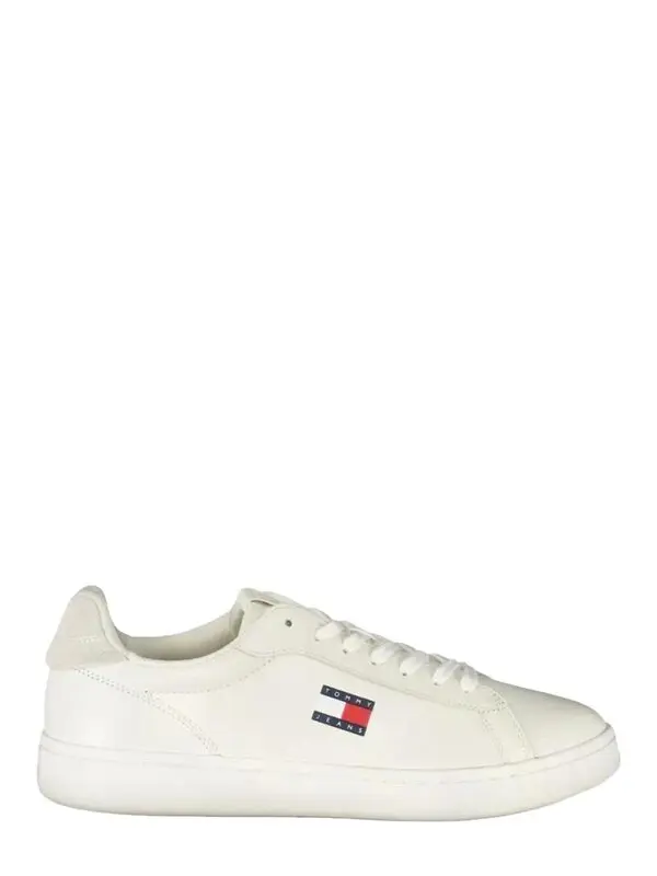 Tommy Hilfiger Logo-patch Leather Sneakers - Neutrals