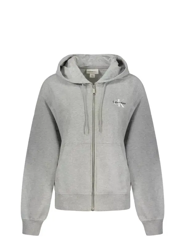 Calvin Klein Logo-print Zip-up Hoodie - Grey