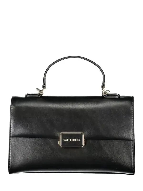 MARIO VALENTINO Logo-plaque Leather Tote Bag - Black