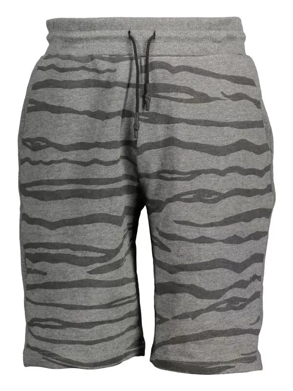 Roberto Cavalli Tiger-stripe Drawstring Shorts - Grey