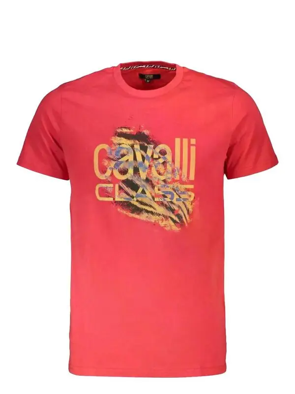 Roberto Cavalli Animal-print Logo-print T-shirt - Red