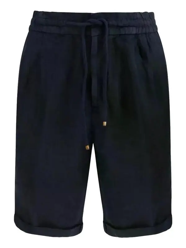 Brunello Cucinelli Drawstring-waist Linen Shorts - Blue
