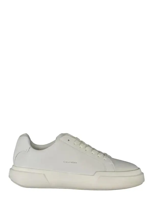 Calvin Klein Logo-print Leather Sneakers - White