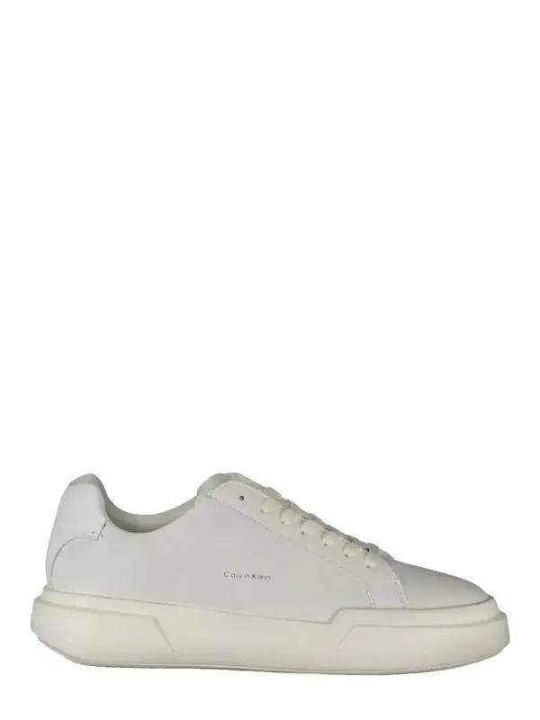 Calvin Klein Logo-print Leather Sneakers - White
