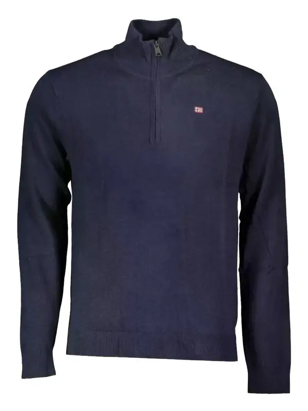 NAPAPIJRI Quarter-zip Sweater With Logo Patch - Blue