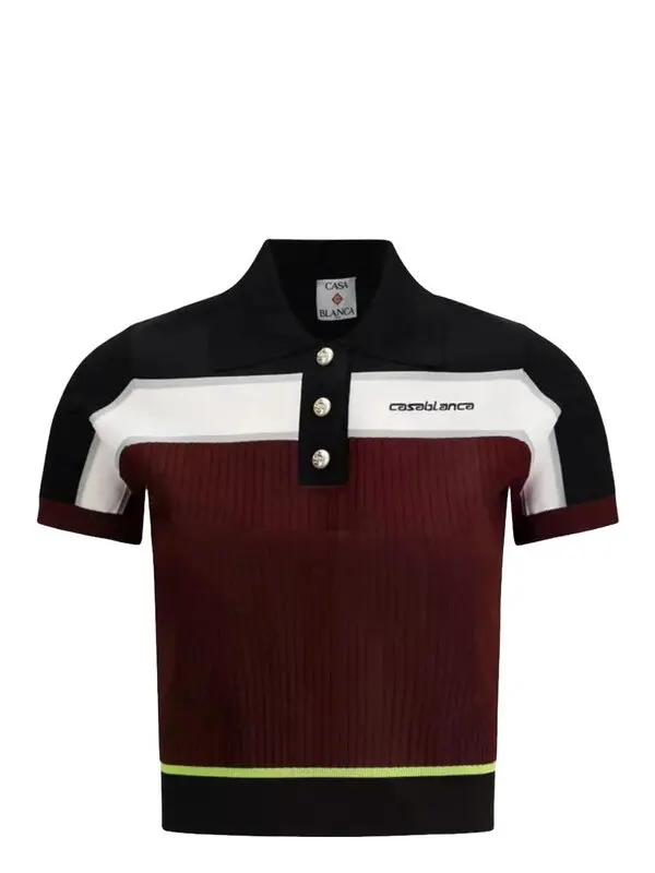 Casablanca Stripe-detail Polo Shirt - Red