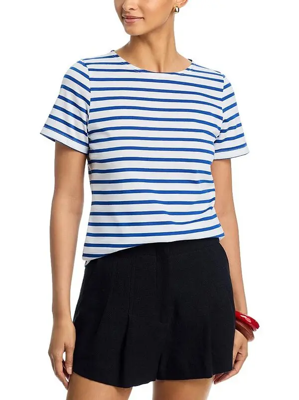 Saint James Etrille Ii Striped Tee - Neige/gitane