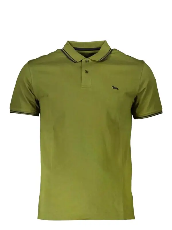 HARMONT & BLAINE Logo-patch Contrast-trimmed Polo Shirt - Green