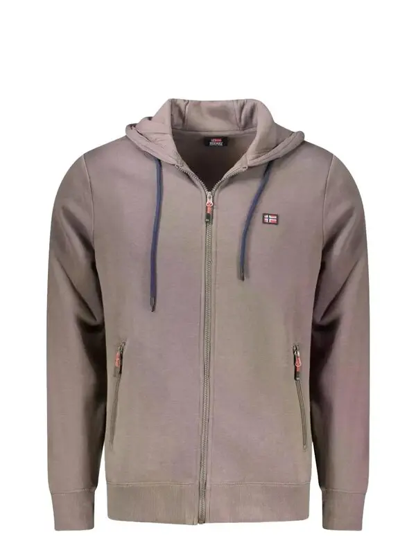 NORWEGIAN RAIN Zip-up Cotton Hoodie - Brown