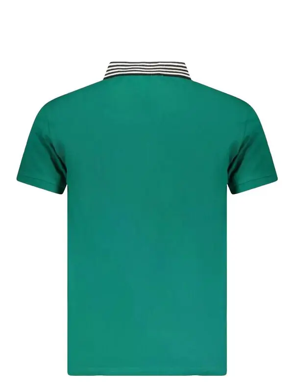 Roberto Cavalli Striped-collar Logo-print Polo Shirt - Green