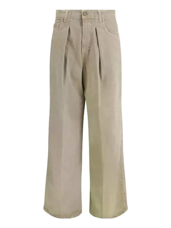 HAIKURE Pleated Wide-leg Jeans - Neutrals