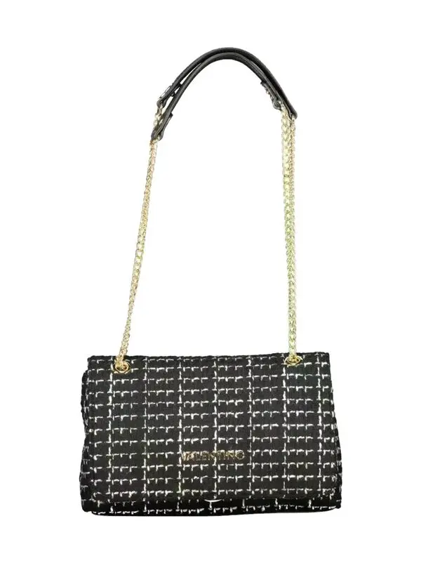 MARIO VALENTINO Tweed-texture Shoulder Bag - Black