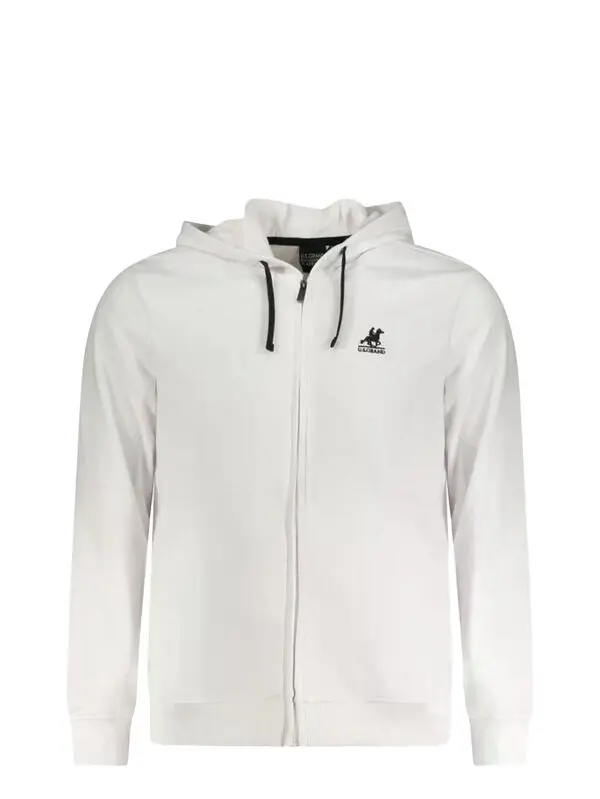 U.S. GRAND Logo-embroidered Zip-up Hoodie - White