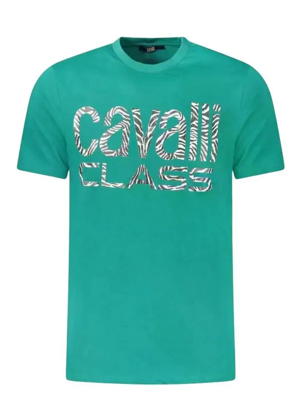 Roberto Cavalli Zebra-striped Logo T-shirt - Green