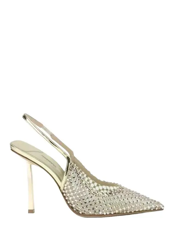 LE SILLA Crystal-embellished Mesh Pumps - Gold