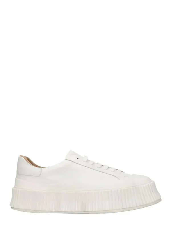 JIL SANDER Platform Leather Sneakers - White